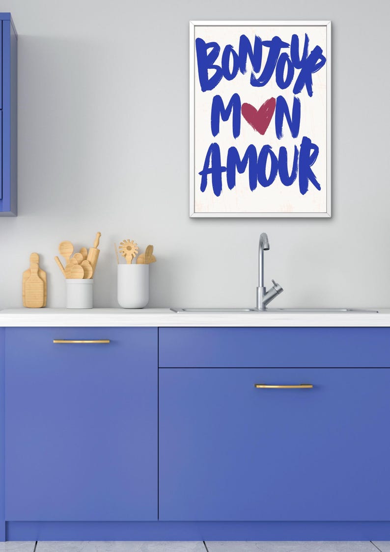 Bonjour Mon Amour Printable - French Love Quote Wall Art - Romantic ...
