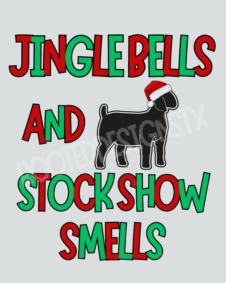 Holiday Show Lamb and Goat Funny PNG - Jingle Bells Stock Show Smells ...
