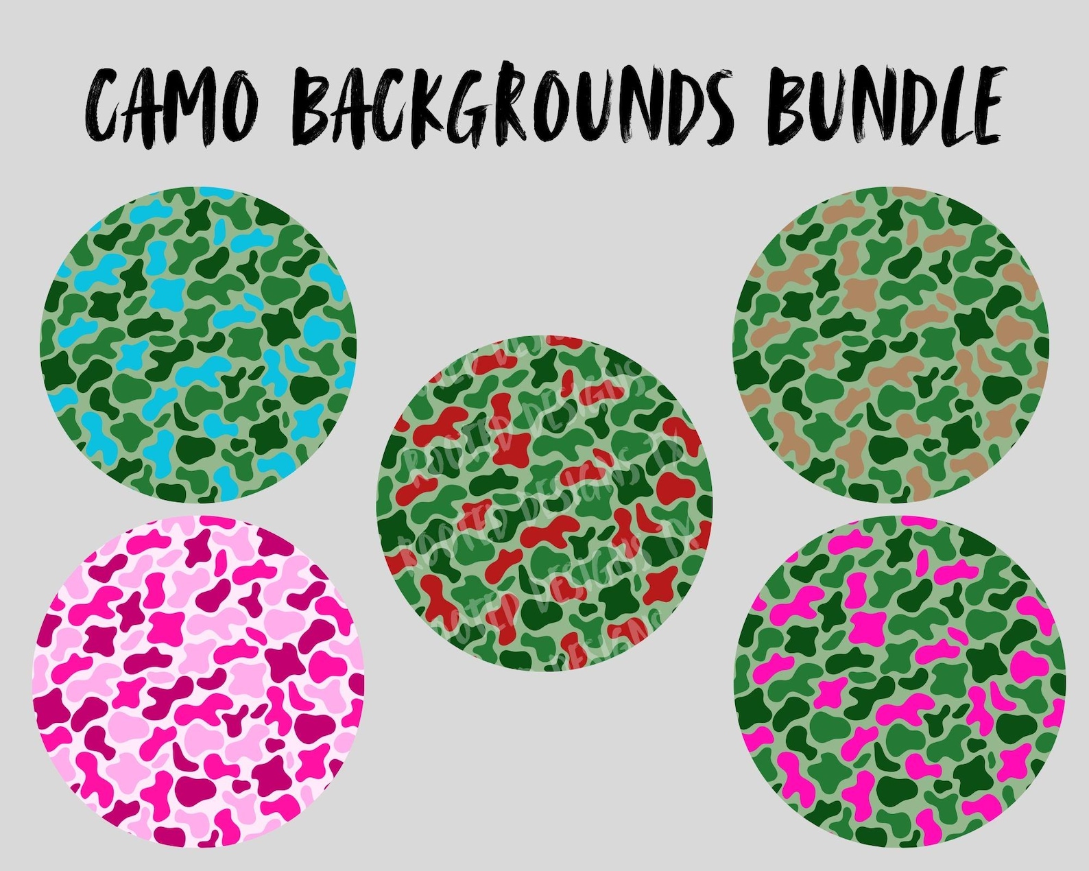 Camo Backgrounds Bundle - Cute Camo Background Digital Download ...