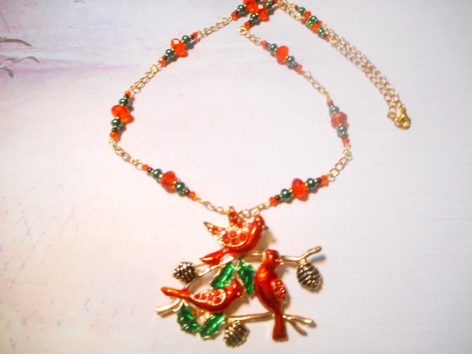 New Stunning Red Cardinal Bird Chain Necklace - Etsy