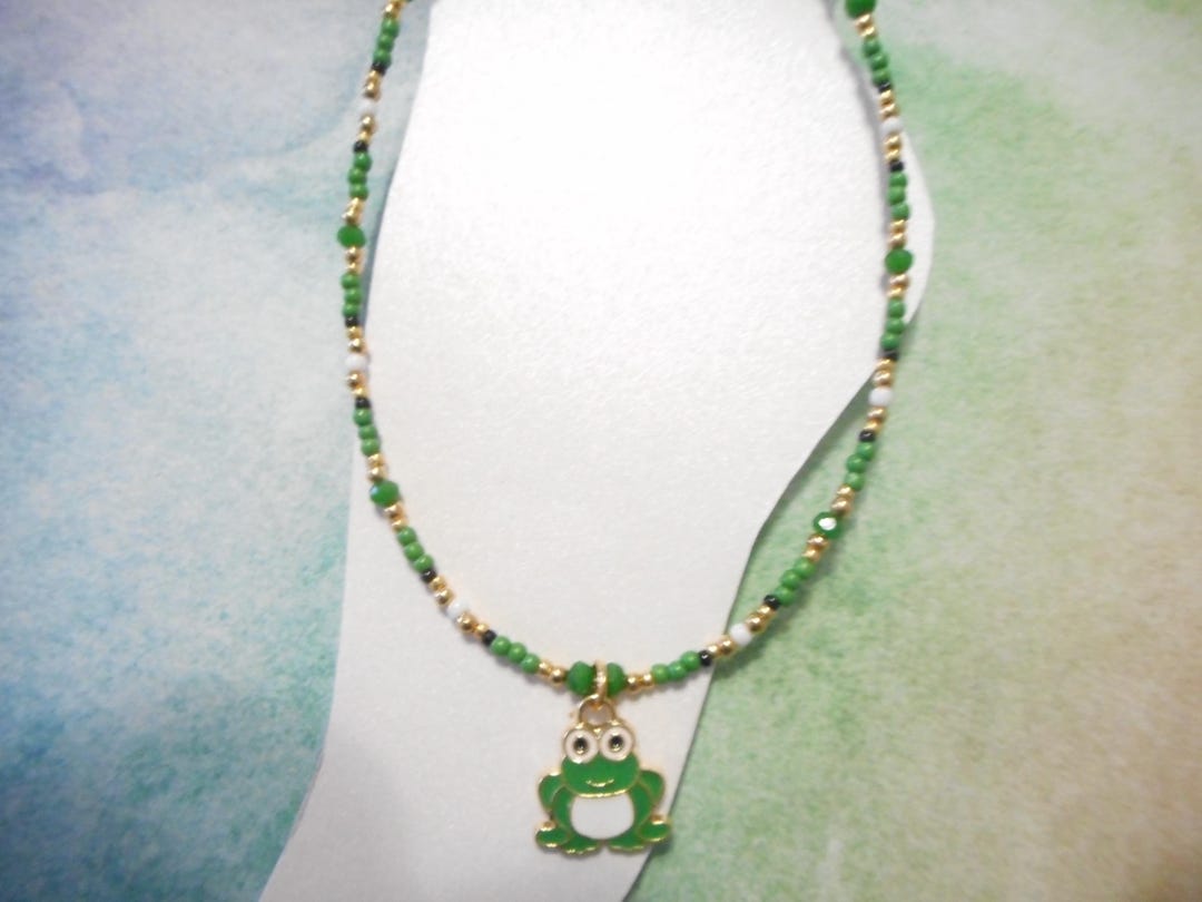 Enamel Green and Gold Frog Charm Ankle Bracelet - Etsy