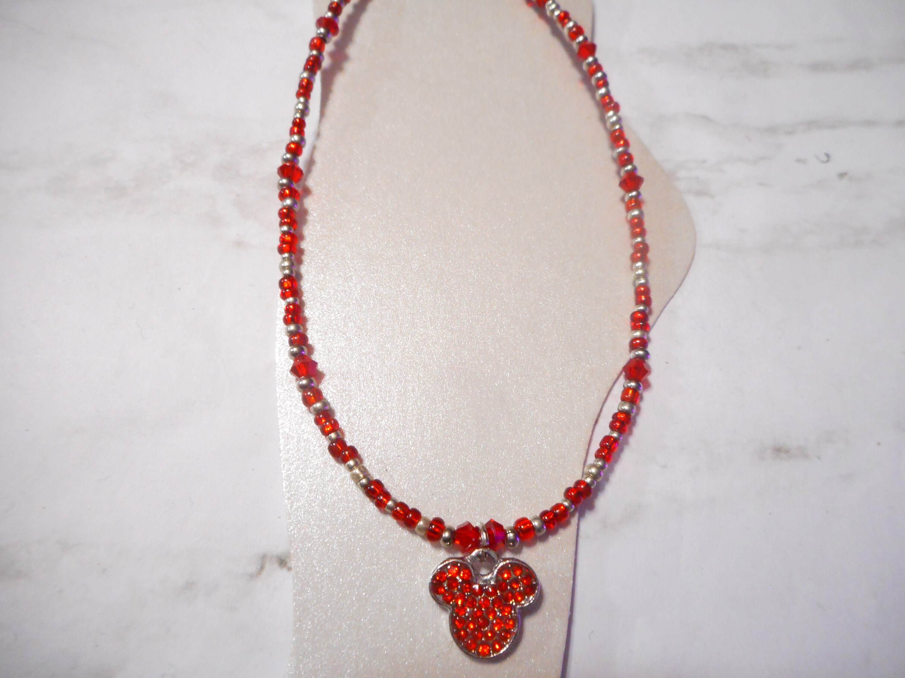 Red Crystal Mickey Mouse Ankle Bracelet - Etsy