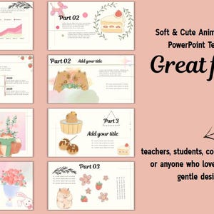 Soft Cute Animal Powerpoint Template | 30 Unique Canva Slides ...