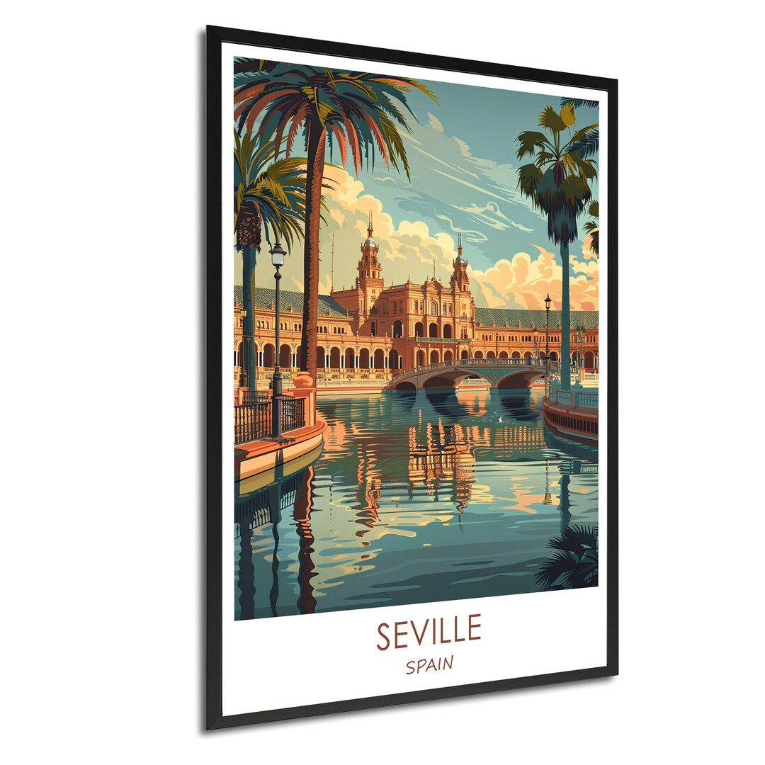 Seville Spain Travel Poster – Retro Wall Art Print – European Decor ...