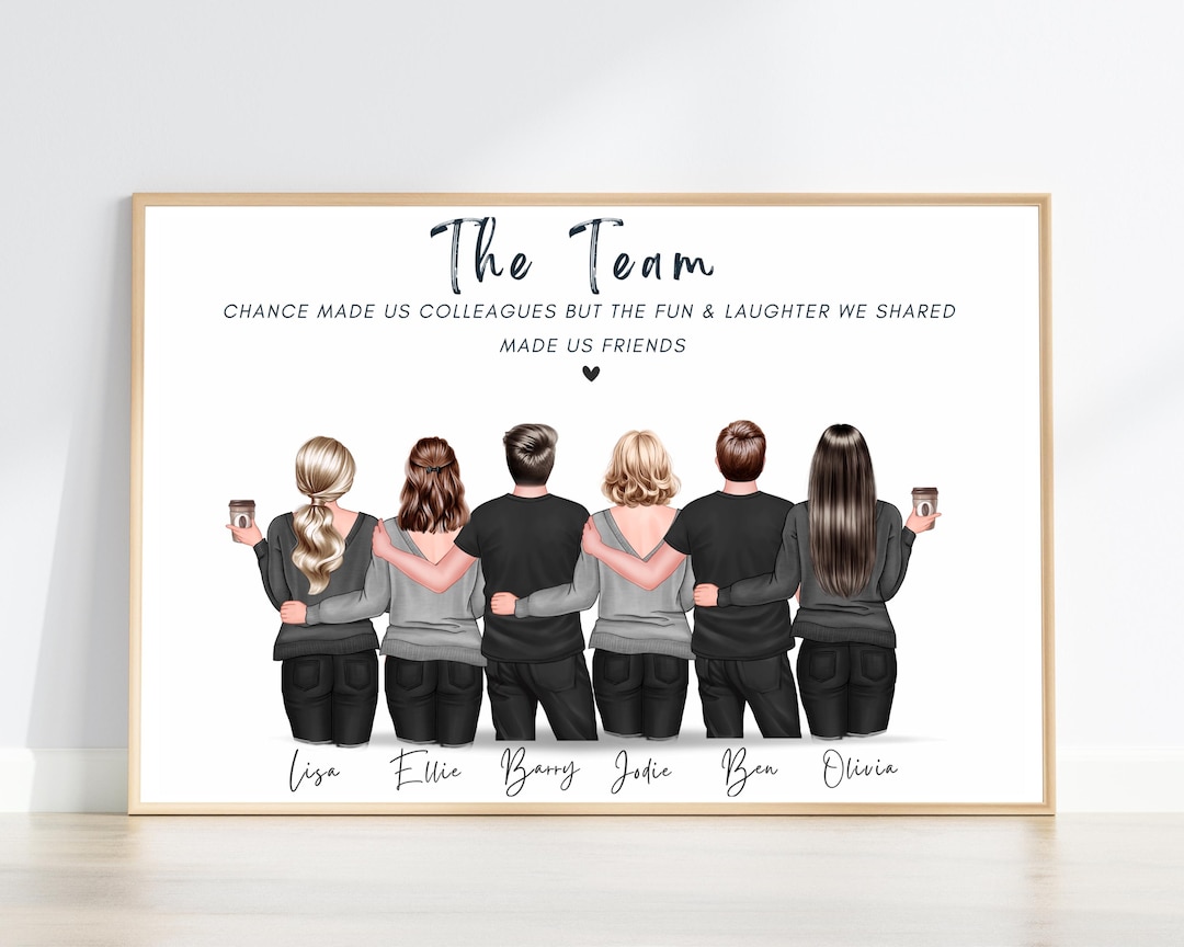 Personalised Team Leader Appreciation Print, Custom Office Team ...