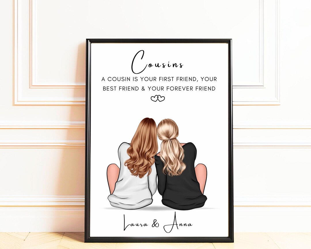Cousin Gifts, Personalised Cousin Print, Cousin Wall Art, Cousin Quote ...