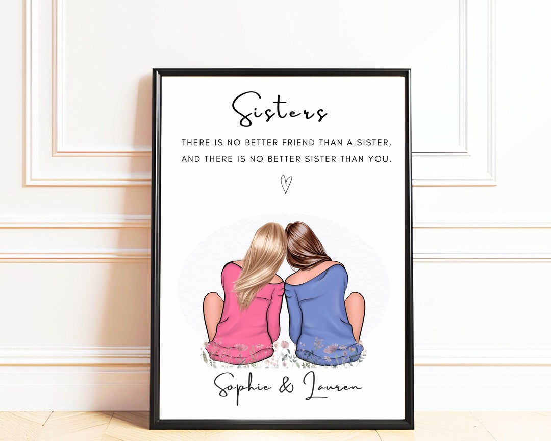 Personalised Sister Print, Sister Birthday Gift, Custom Sisters ...