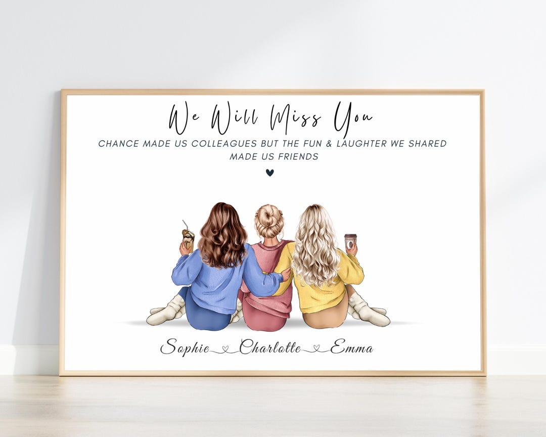 Personalised Colleague Leaving Gift, Work Friend Print, Office Leaving ...