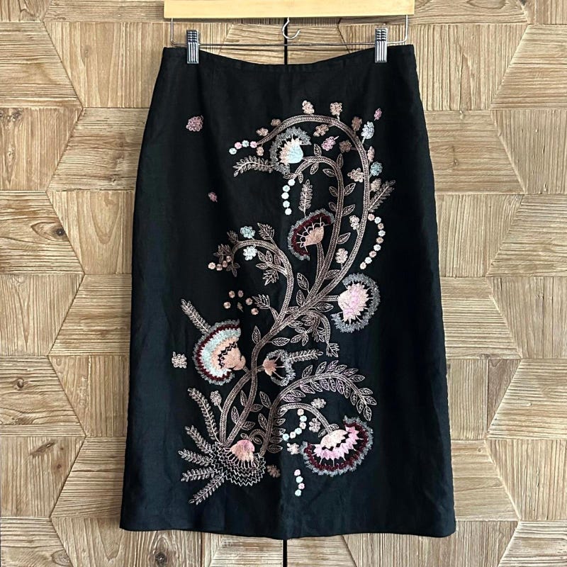 Embroidered Skirt - Etsy