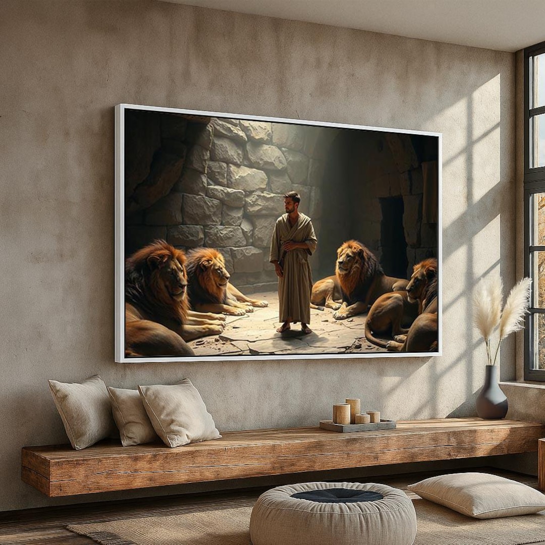 Daniel in the Lions’ Den Poster | Powerful Christian Wall Art for ...