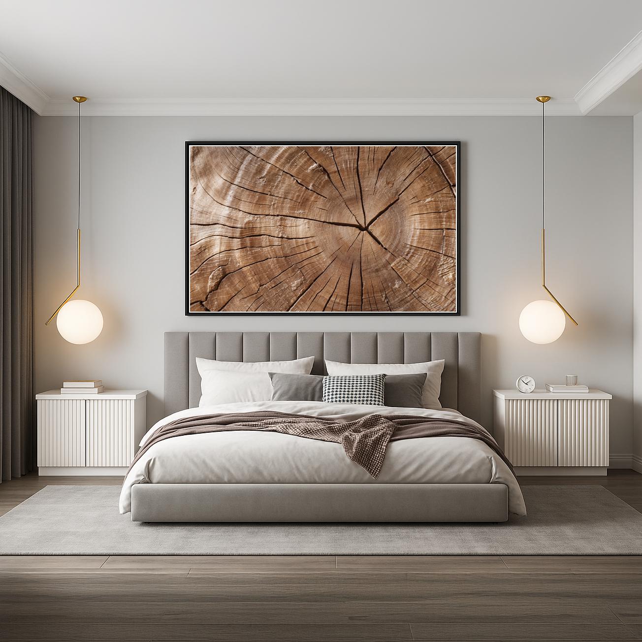 Natural Tree Ring Wall Art | Minimalist Wood Grain Canvas Poster ...