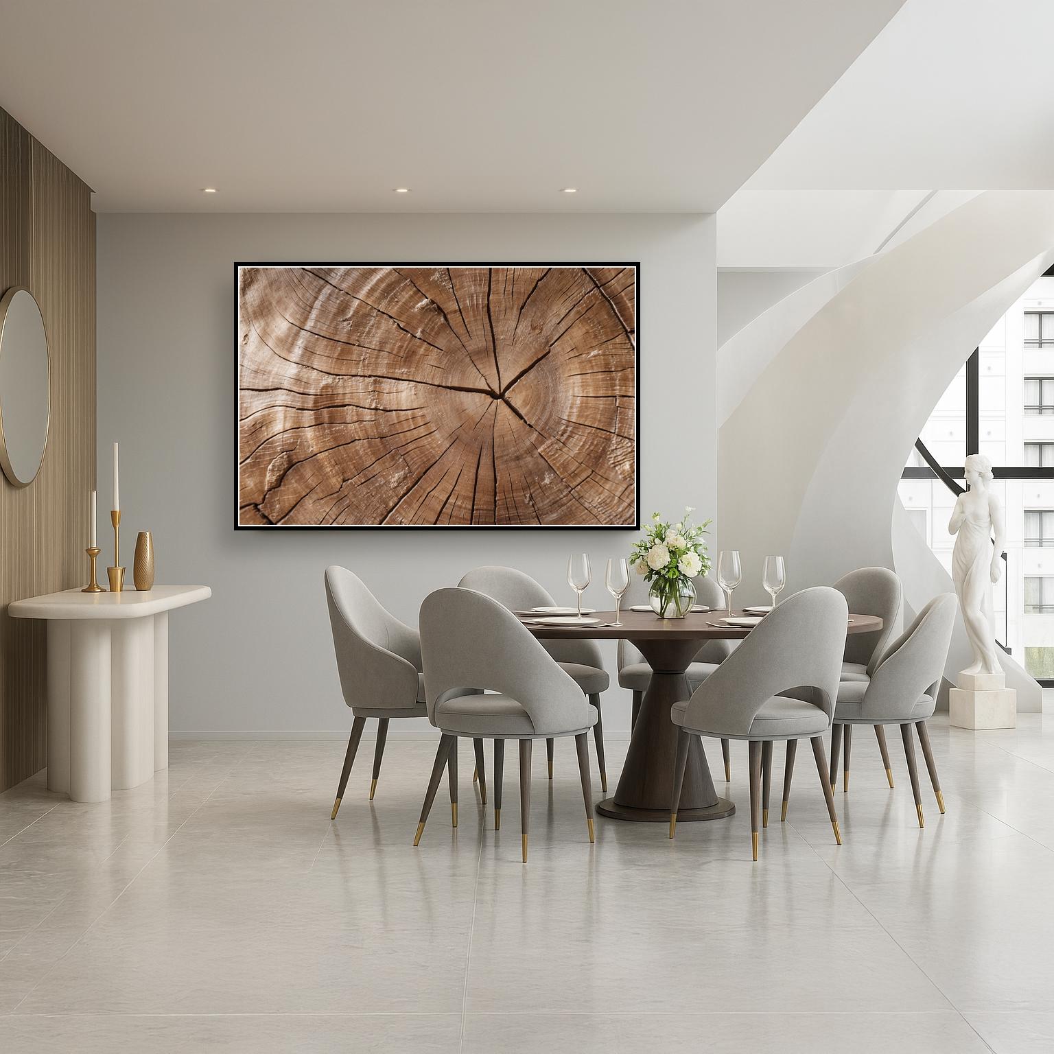 Natural Tree Ring Wall Art | Minimalist Wood Grain Canvas Poster ...