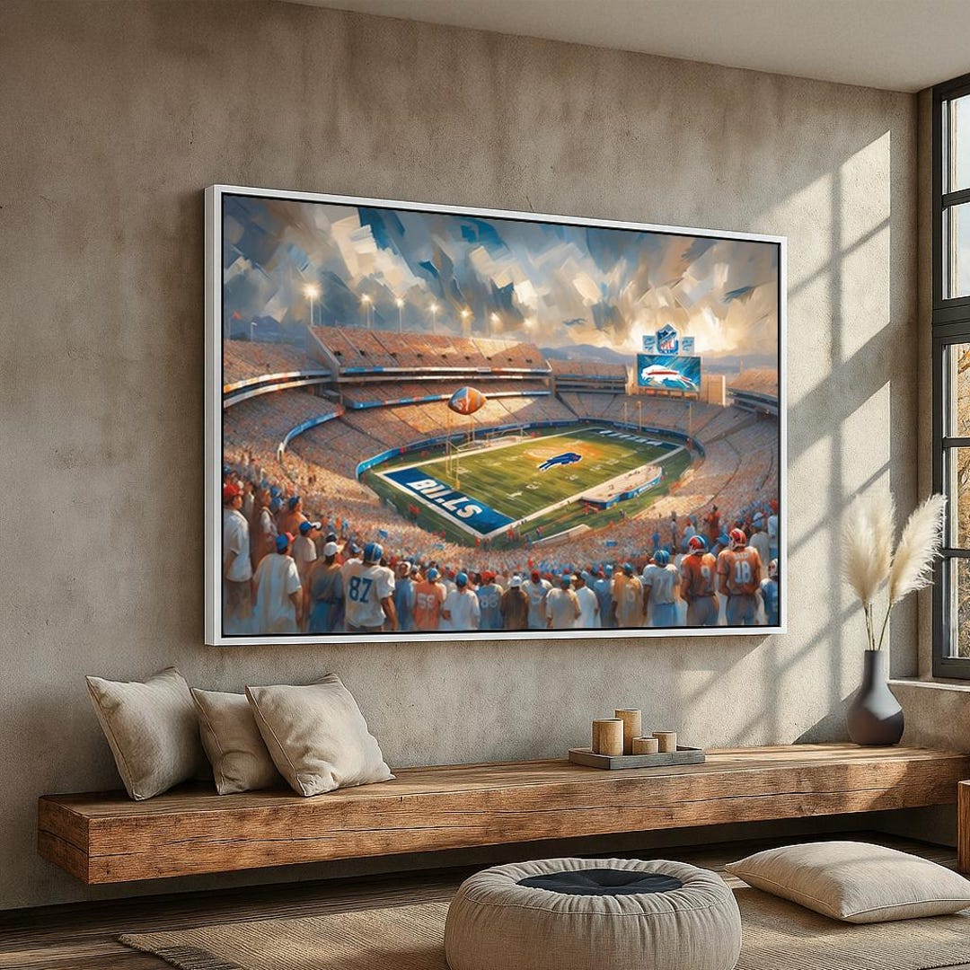 Buffalo Football Stadium Canvas Art | Panoramic Nfl-inspired Poster ...