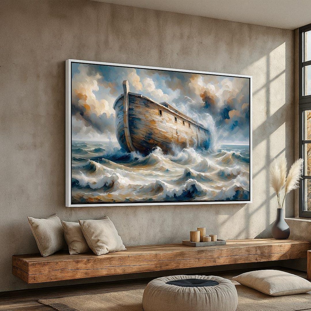 Noah’s Ark Canvas Print | Dramatic Biblical Flood Scene Wall Art ...