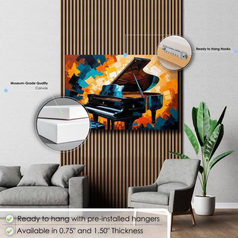 Piano Wall Art | Grand Piano Canvas, Poster, or Floating Frame ...