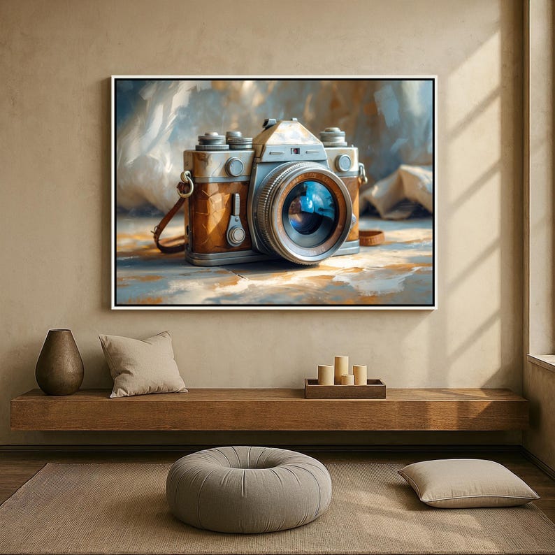 Vintage Camera Wall Art | Retro Photography Decor Canvas Poster | Gift ...