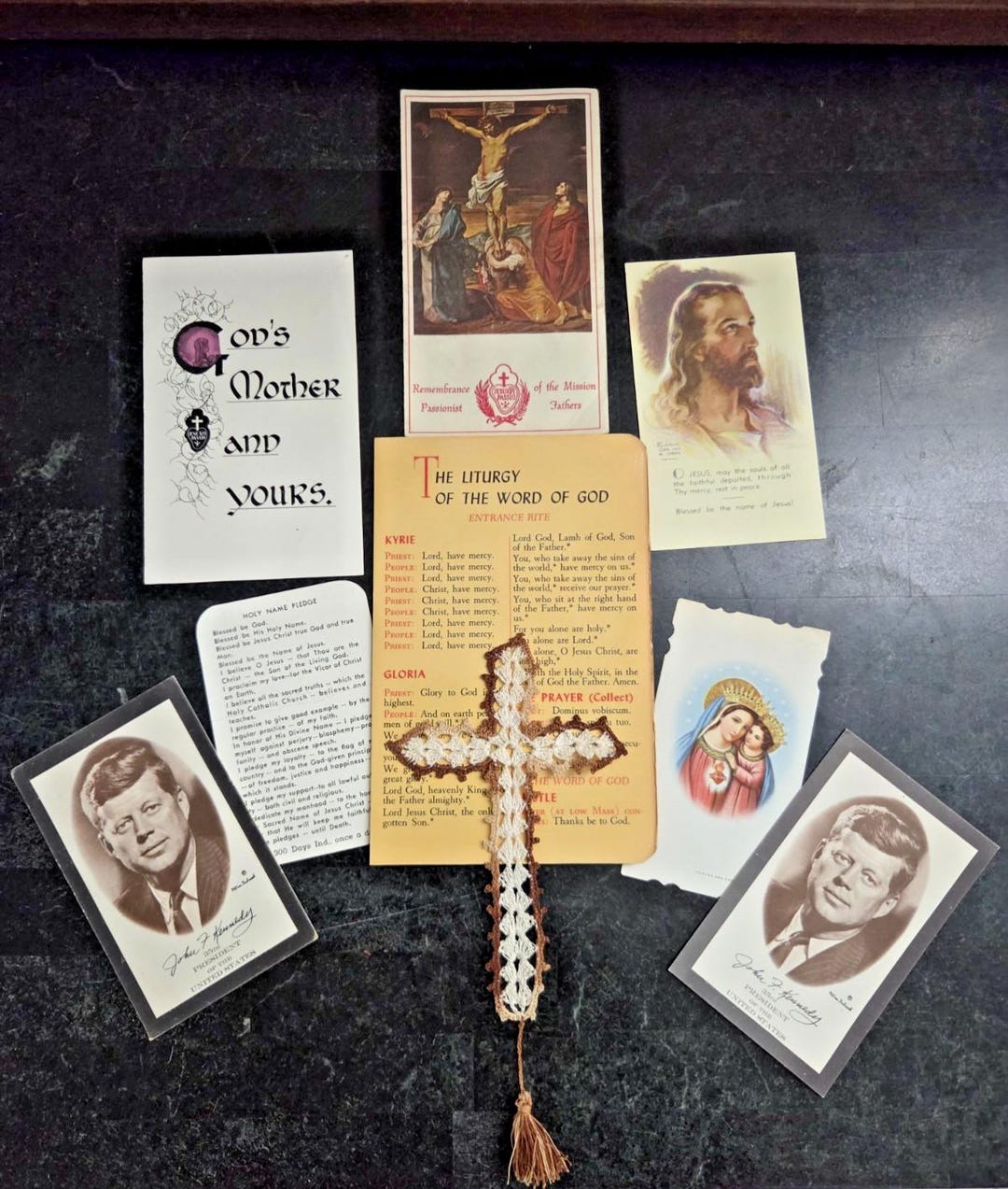 Vintage 1950s Religious Ephemera Lot: JFK Memorial, Catholic Prayers ...