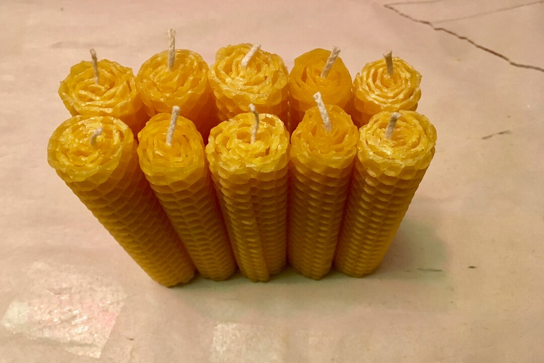 Hand Rolled Beeswax Candles - Set of 10, Dripless - Etsy