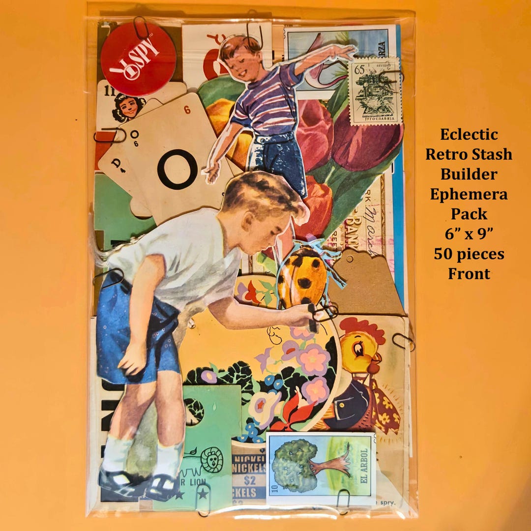 Retro Ephemera Paper Pack, Vintage Collage Supplies, 50 Pieces - Etsy