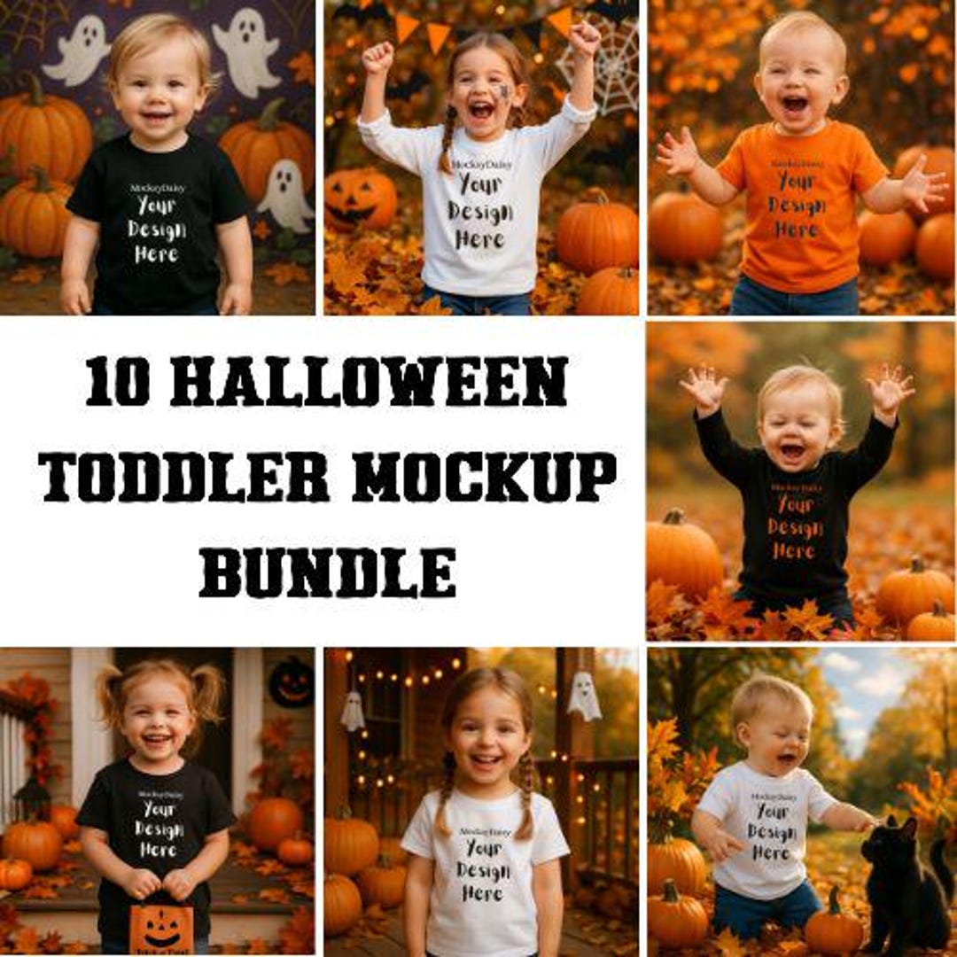 Bundle of 10 Halloween Toddler Mockups - High Quality Instant Download ...