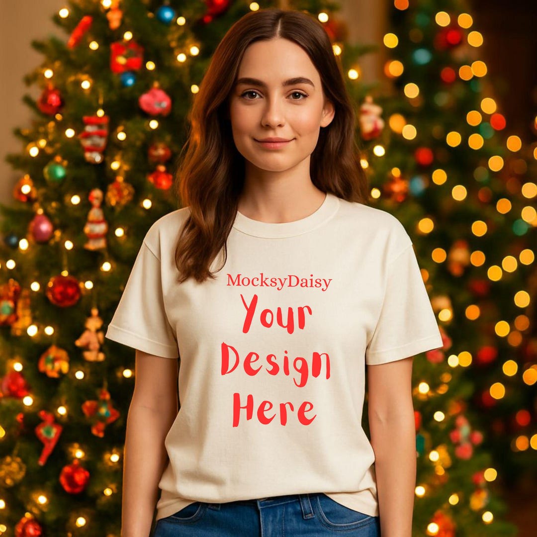 Ivory Christmas Tree Mockup: Comfort Colors 1717 (digital Download JPG ...