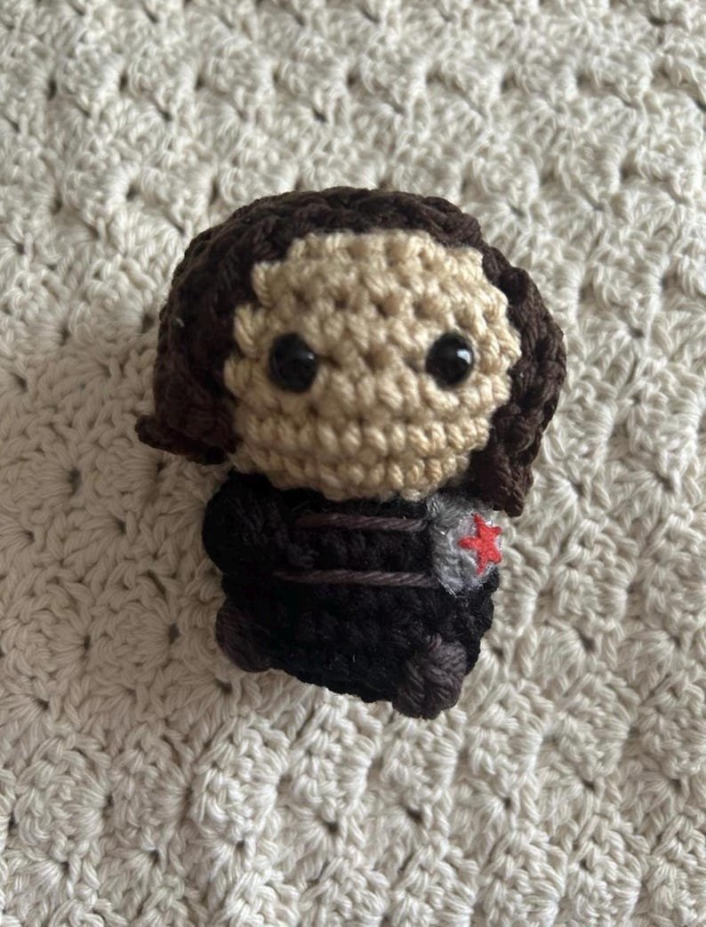 Handmade Crochet Mini Chibi Amigurumi Bucky Barnes Winter Soldier ...