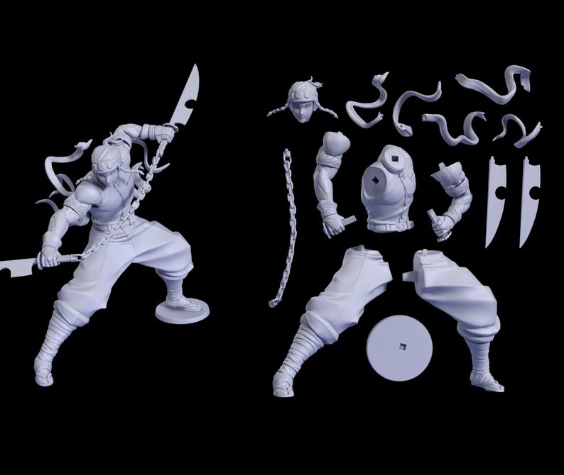 Uzui Tengen STL – High-detail Demon Slayer Figure | 3D Printable Sound ...