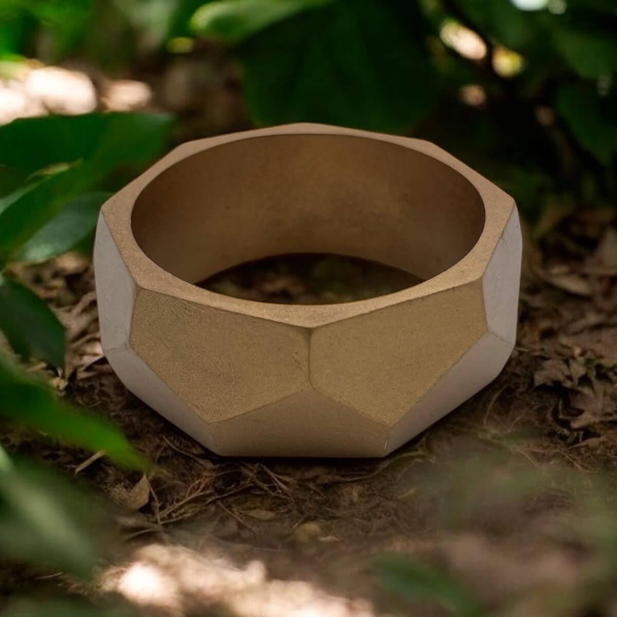 Boho Octagon Faceted Bronze Resin Bangle - Modern Geometric Bracelet - Etsy