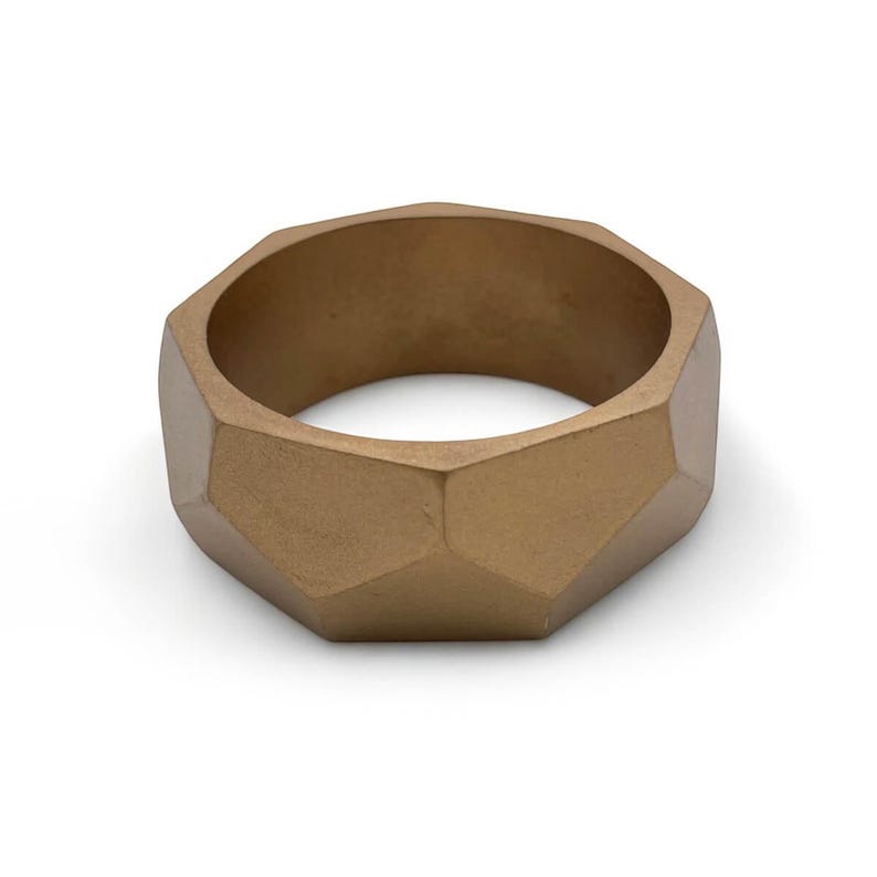 Boho Octagon Faceted Bronze Resin Bangle - Modern Geometric Bracelet - Etsy