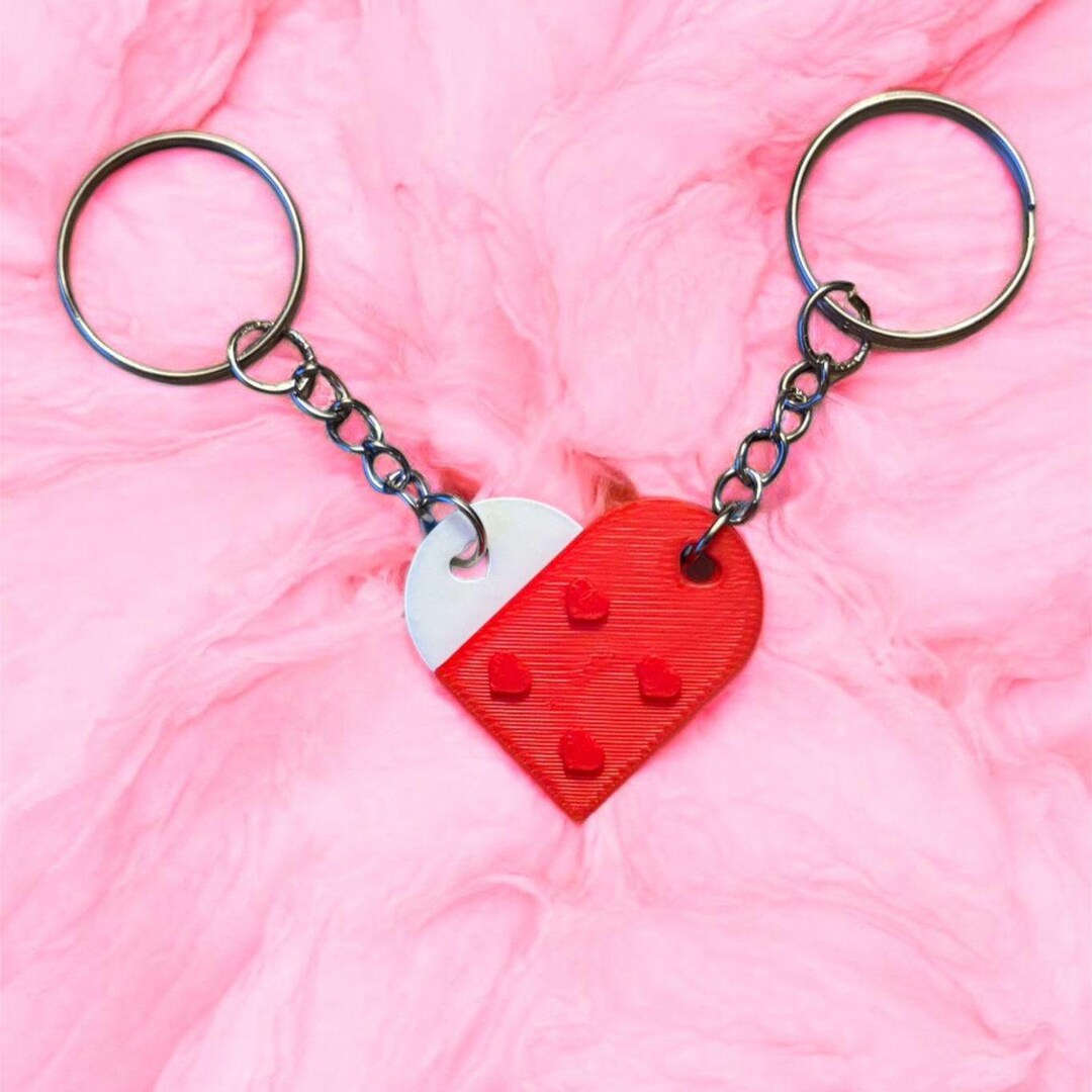 3D Printed LEGO Heart Keychain Set, Couple Keychain, BFF Gift - Etsy