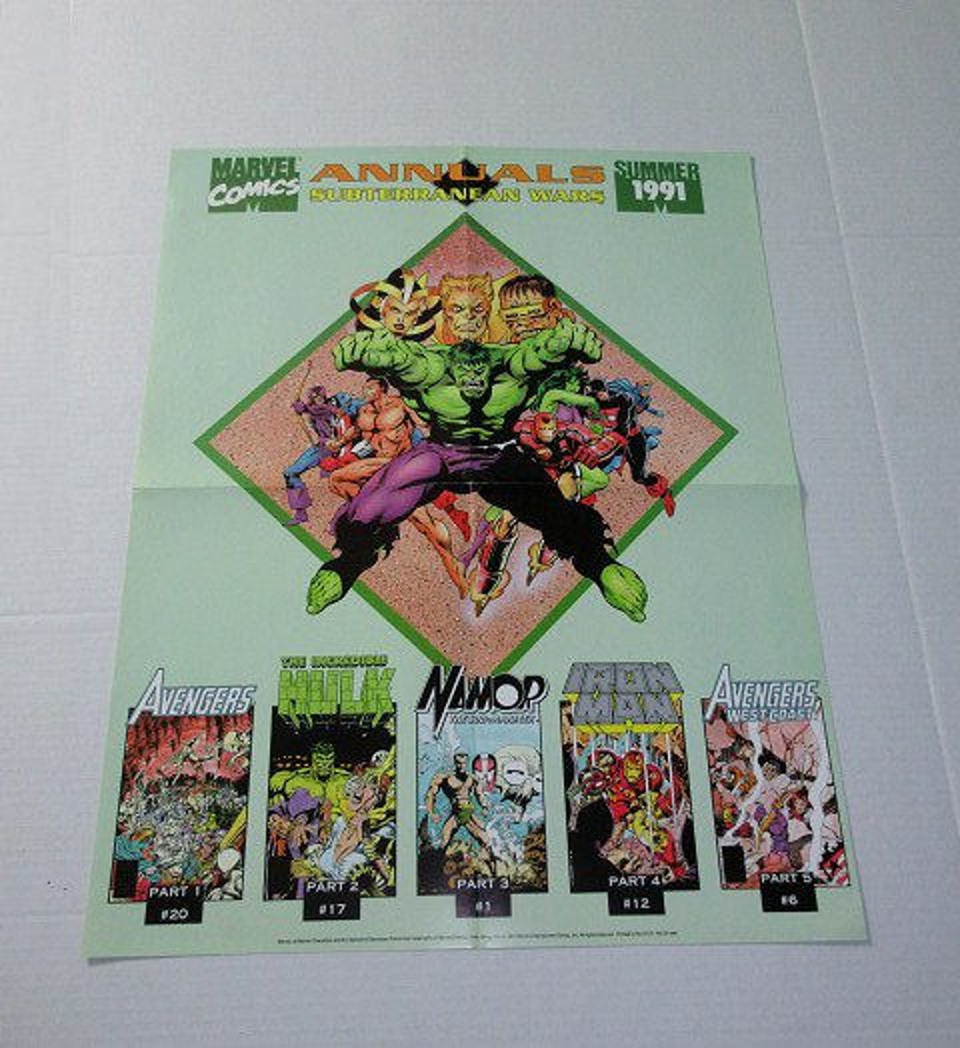 1991 Rare Vintage Original Marvel Comics Promotional Promo Poster ...