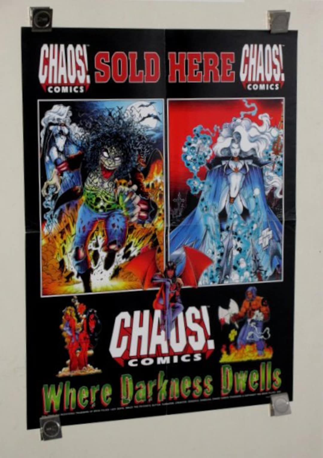Original 1995 Chaos Comics 23 3/4 by 17 3/4 Inch Comic Book Horror ...