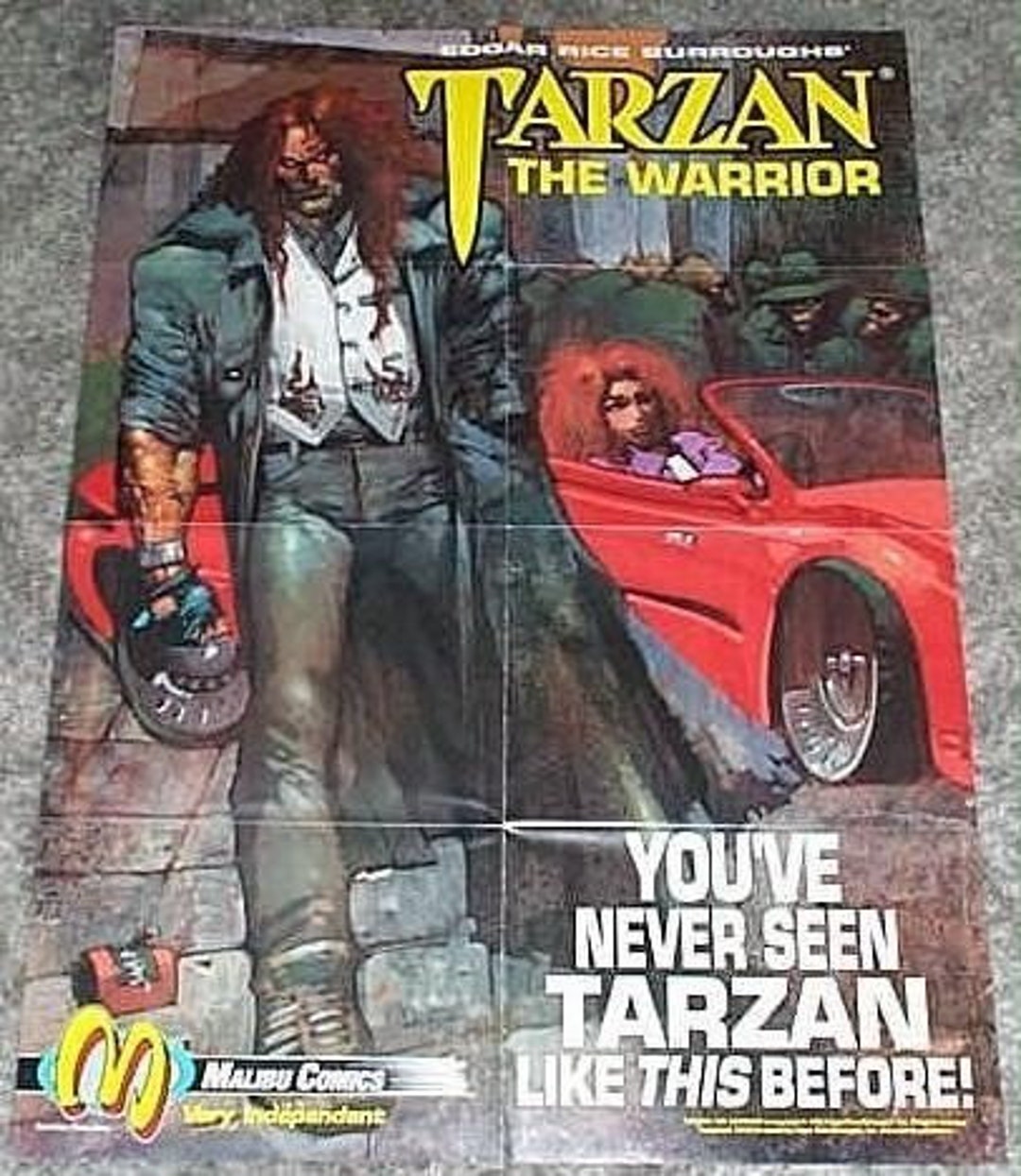 Vintage Original 1992 Tarzan the Warrior 28 X 20 Malibu Comics Comic ...