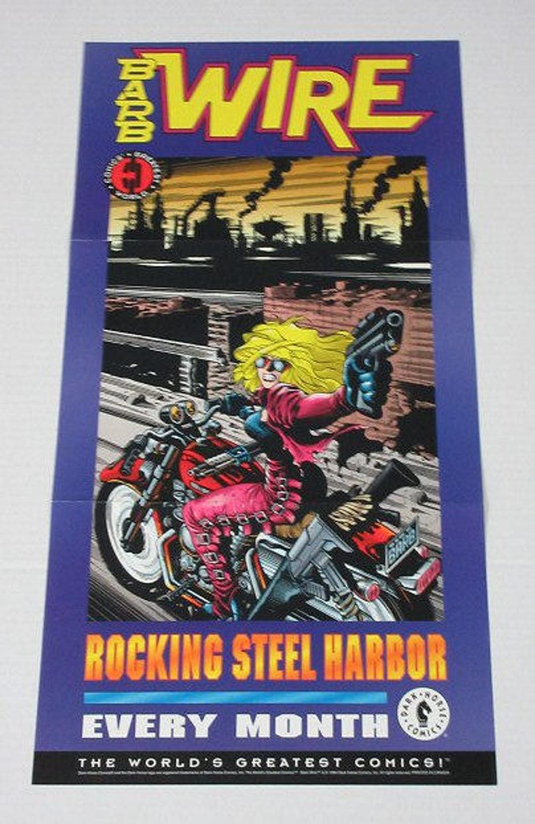 1994 Barb Wire Poster! Rare Vintage Original 1990's Dark Horse Comics ...