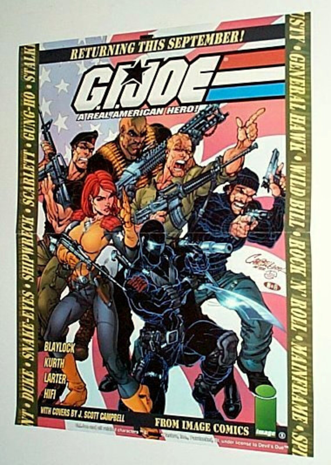 2001 GI Joe 13 1/4 by 10 3/4 Inch Vintage Original Image Comics Comic ...