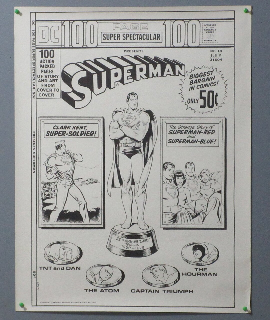 1973 Superman Poster Rare Vintage Original 1970's DC Comics 26 by 20 ...