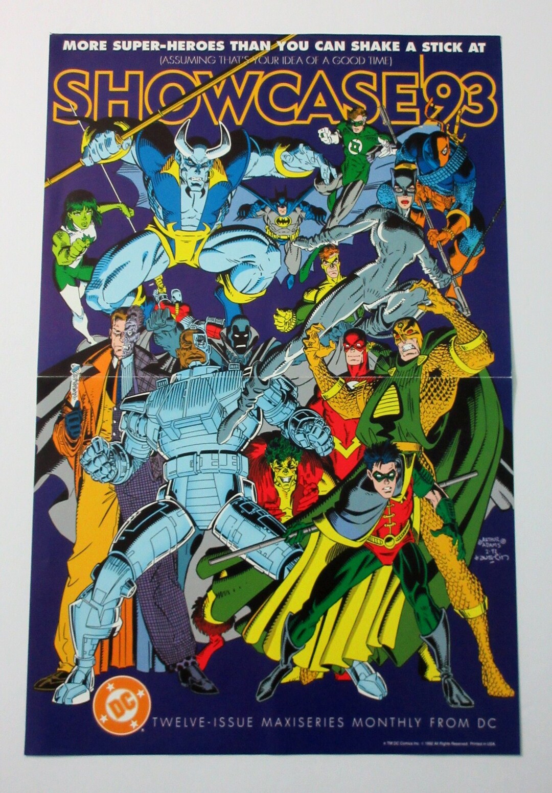 1992 JLA Showcase 17 by 11" DC Comics Promo Poster 1:batman,catwoman ...