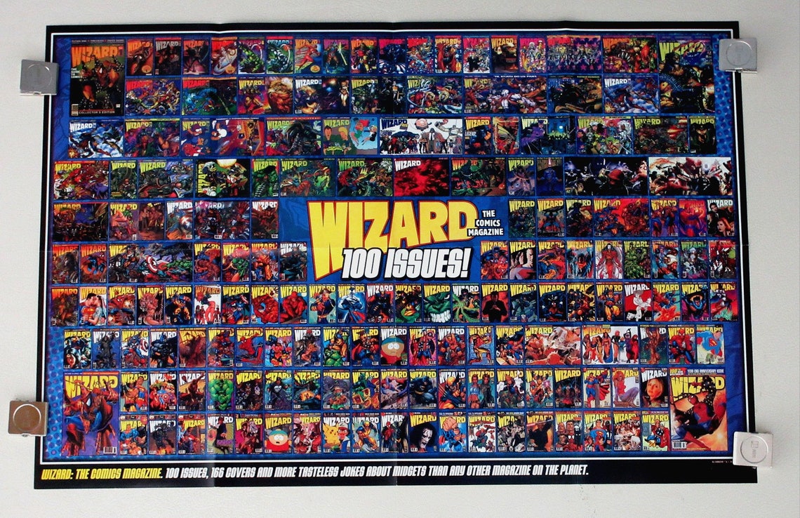 1990's Wizard Marvel/dc Comics Poster: | Etsy