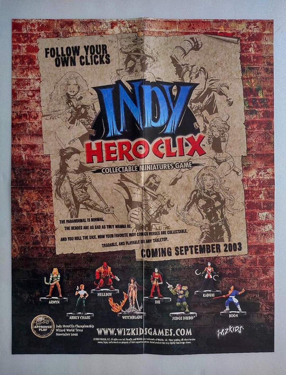 2003 Heroclix Toys Poster:original Comic Book Promo Pinup Shows Judge ...