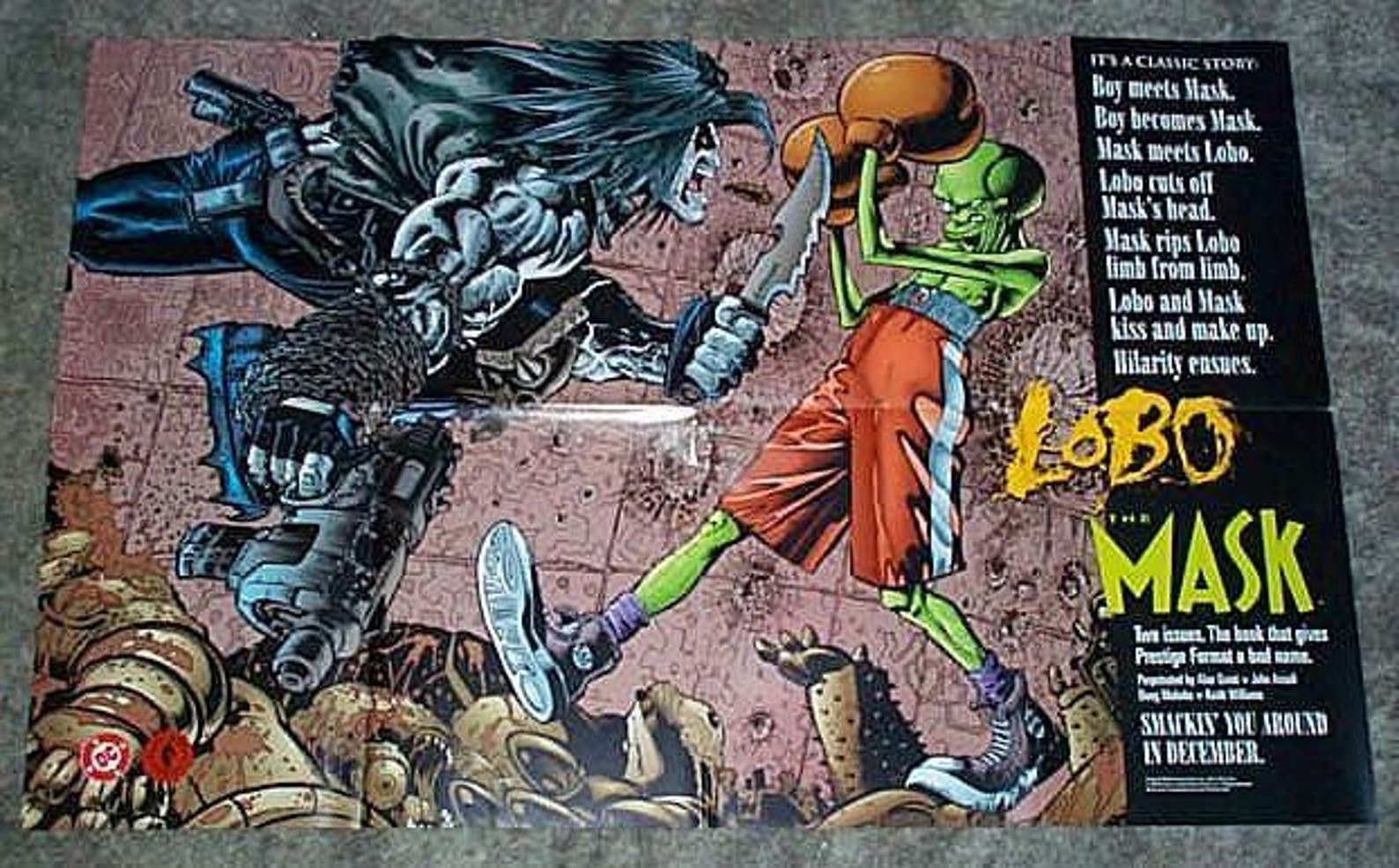Vintage Original 1994 Lobo Vs the Mask 34 by 22 Inch DC Comics & Dark ...