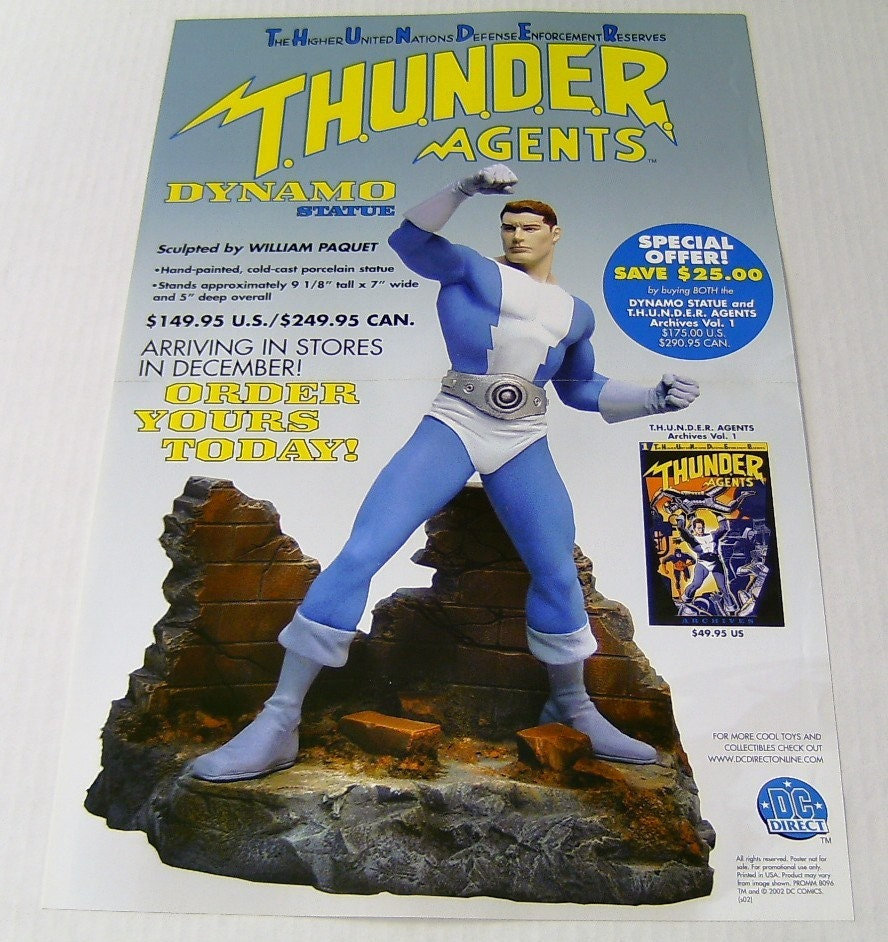 Vintage Original 2002 Thunder Agents Dynamo 17 by 11 Inch DC - Etsy