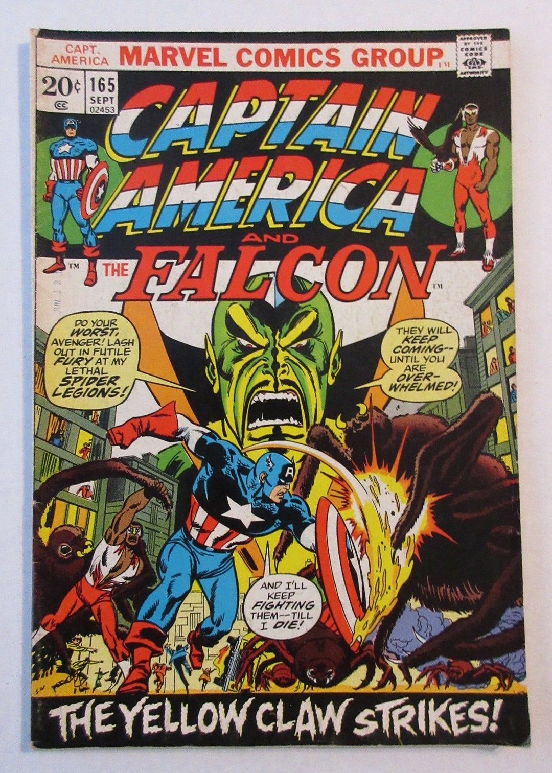1973 Captain America and the Falcon 165 Marvel Comics Rare Vintage ...