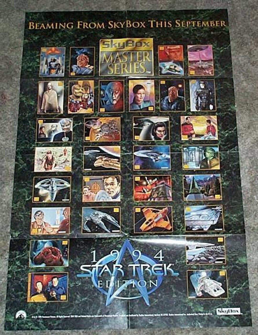 1994 Star Trek Poster Skybox Master Series Trading Cards 32 by 21 Inch Comic Shop Promotional ...