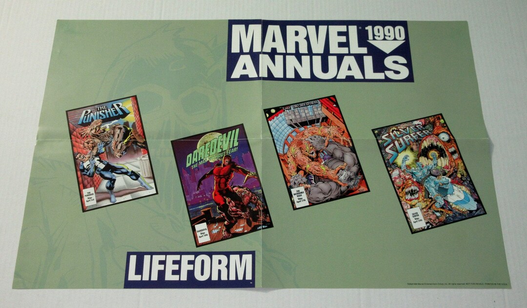 Rare Vintage Original 1990 Marvel Comics Annuals 24 by 16" Promotional ...