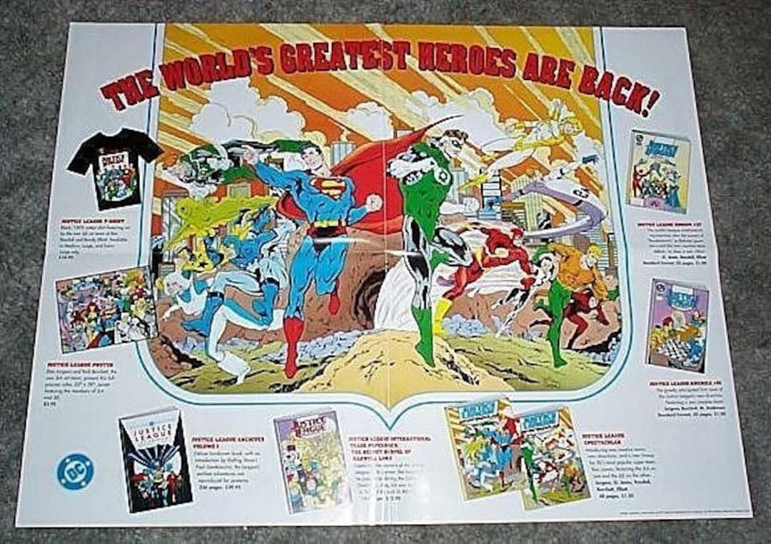 1992 JLA Promo Poster! Original Justice League of America 22x17" DC ...