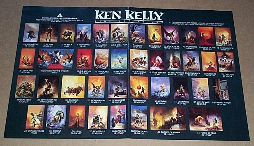 1990's the Art of Ken Kelly 17x11 Inch Rare Vintage Original Comic Book ...