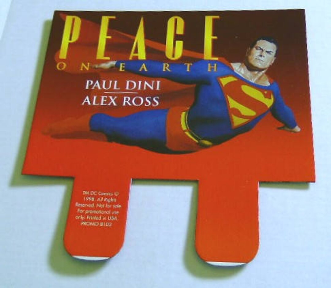 1998 Superman Display Sign! Original Peace on Earth 10x10 Inch DC ...