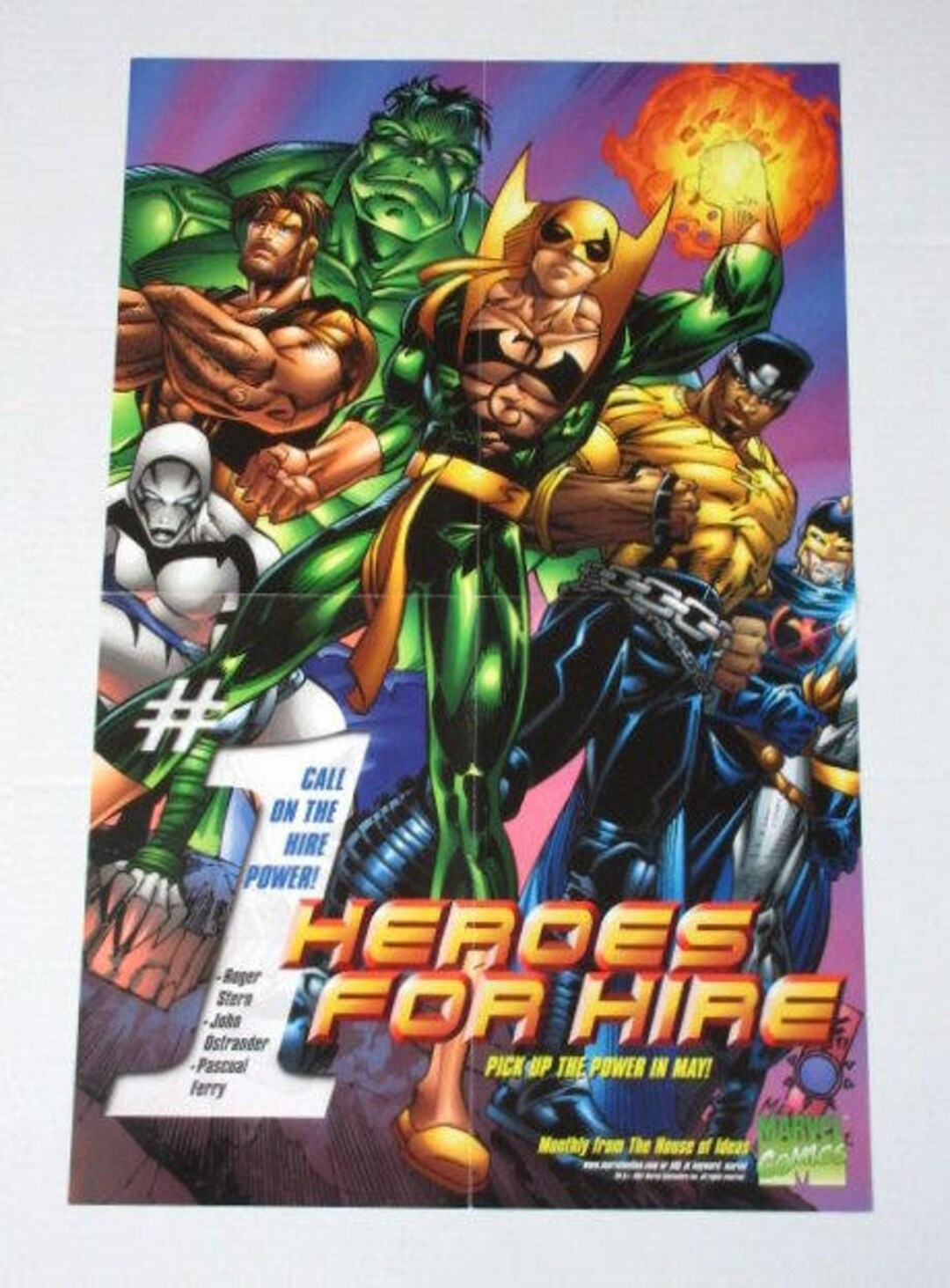 1997 Heroes for Hire 22 by 14 Inch Marvel Comics Promo Poster 1: the ...
