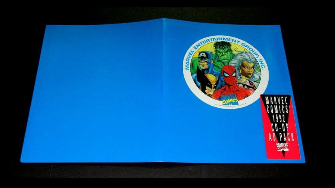 1992 Avengers X-men Promo Folder, 1990's Marvel Comics Shop Dealers ...