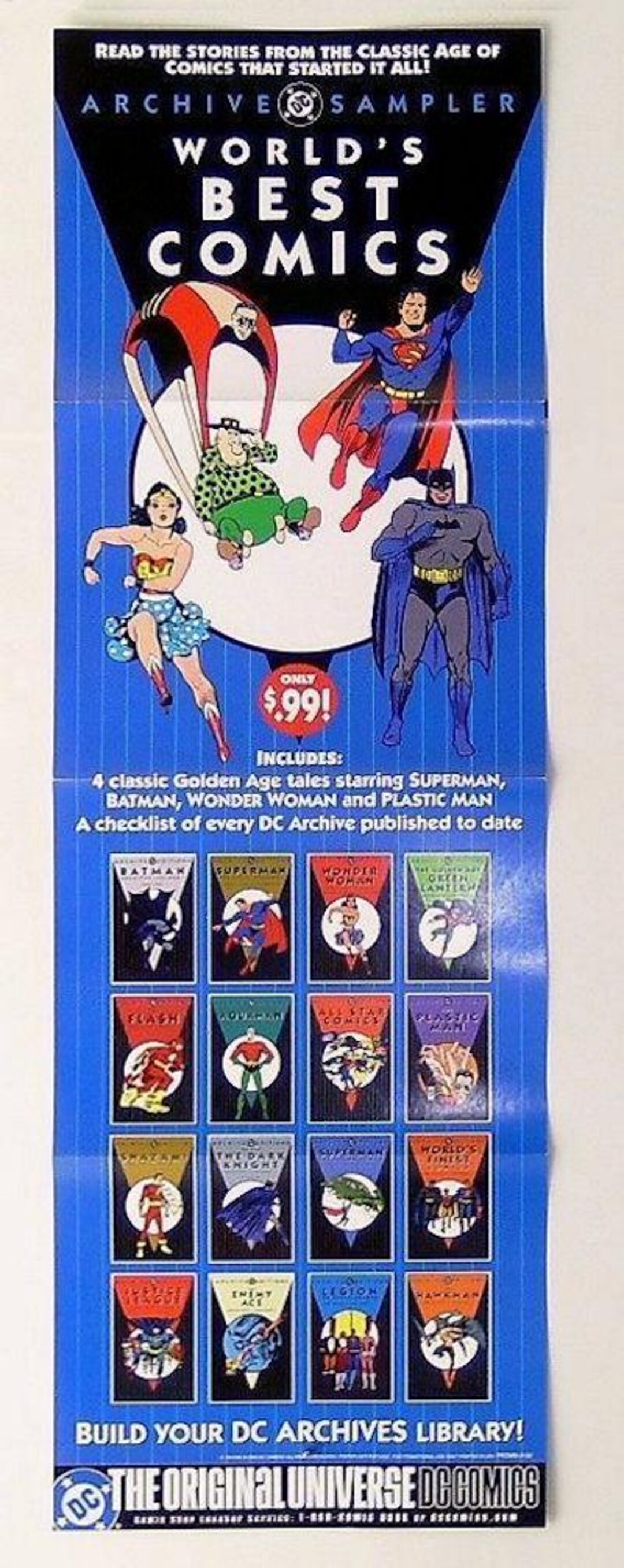 2003 JLA Archives Poster:34x11 DC Comics Promo Pin-up,wonder Woman ...